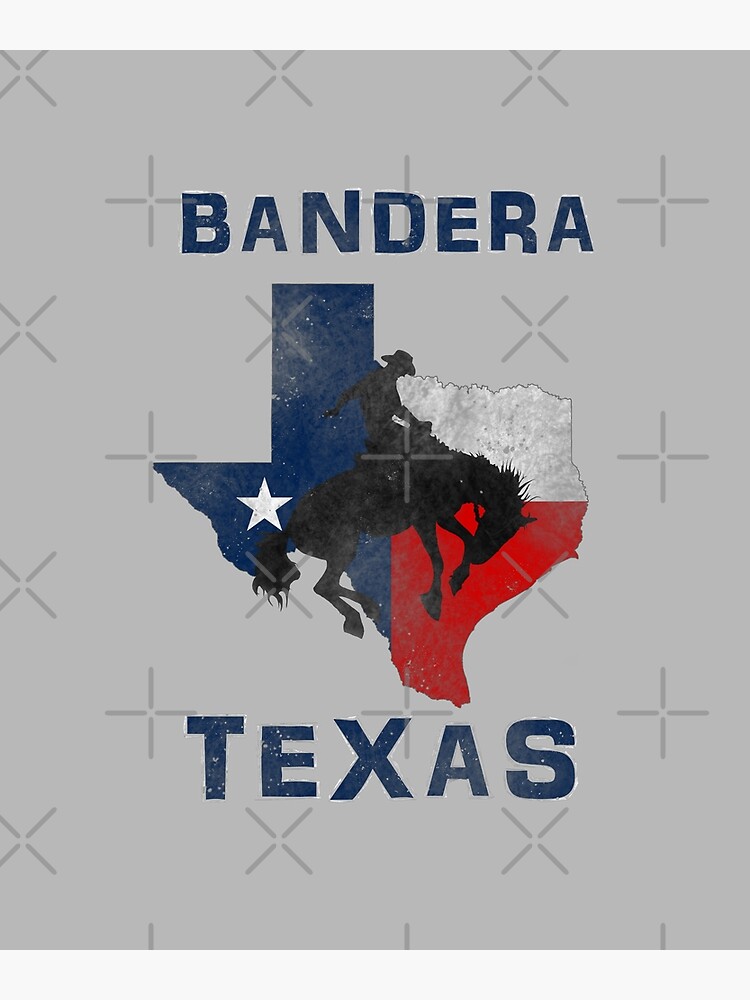 "Bandera Texas with state flag and Rodeo Cowboy silhouette by Mortal ...