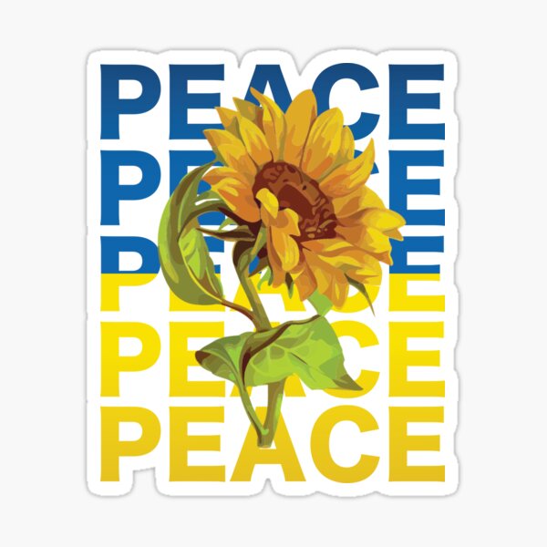 "PEACE & Sunflower" Sticker by koonam | Redbubble
