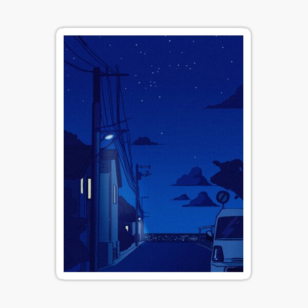 "Anime Night Time" Sticker by BRAINWASH | Redbubble