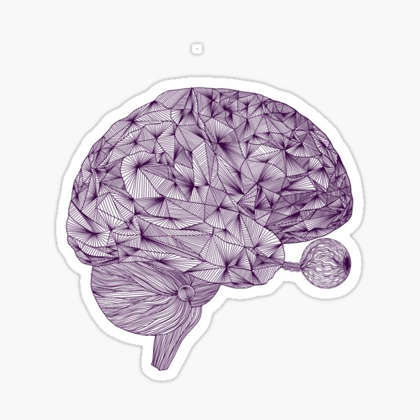"Purple Brain" Sticker by ImbueHue | Redbubble