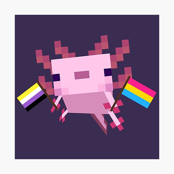 "Pan and Non Binary Minecraft Axolotl" Photographic Print by Charloote ...
