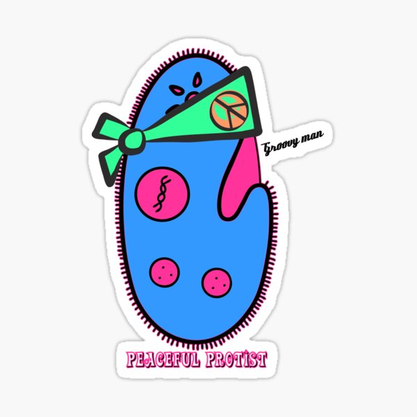 "Peaceful protist" Sticker for Sale by mcthoughtful | Redbubble