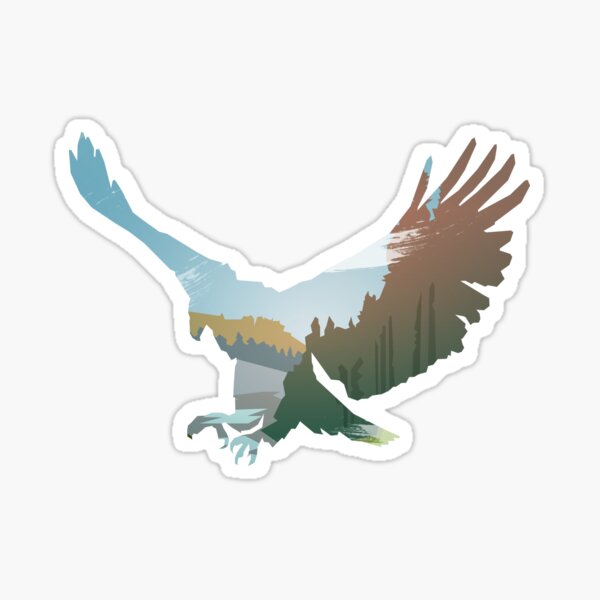"Eagle Flying over Mountains : Nature Outdoors" Sticker for Sale by ...