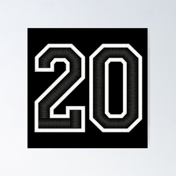 "20 Black Jersey Sports Number twenty Football 20" Poster for Sale by ...
