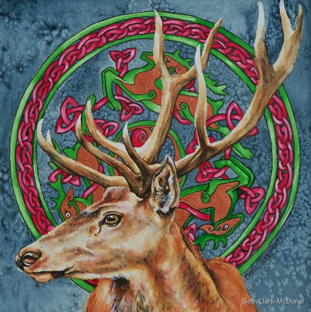 "Celtic Stag" by Beth Clark-McDonal | Redbubble