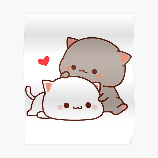 "cute mochi peach cat " Poster for Sale by PrinceMousaNo1 | Redbubble