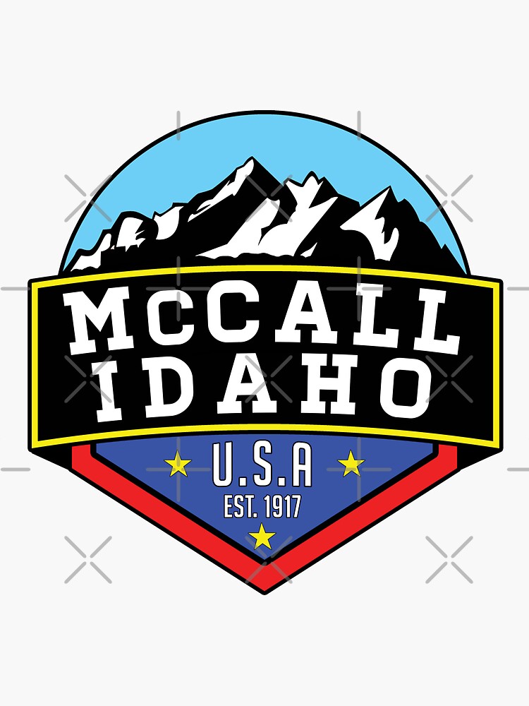 "SKI MCCALL IDAHO SKIING MOUNTAINS SNOWBOARD HIKING" Sticker for Sale ...