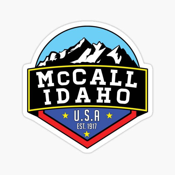 "SKI MCCALL IDAHO SKIING MOUNTAINS SNOWBOARD HIKING" Sticker for Sale ...