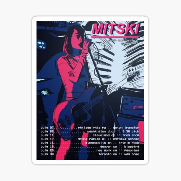 "MITSKI" Sticker by Bradytrejo | Redbubble