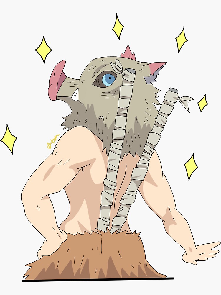 "Inosuke Sparkle Design" Sticker by hatefulstarlord | Redbubble