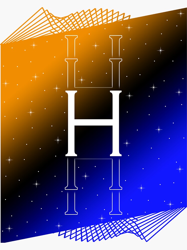 "Sparkling Gradient Letter H Cool Typography" Sticker by PhotooTwist ...
