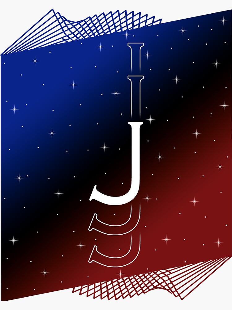 "Sparkling Gradient Letter J Cool Typography" Sticker by PhotooTwist ...