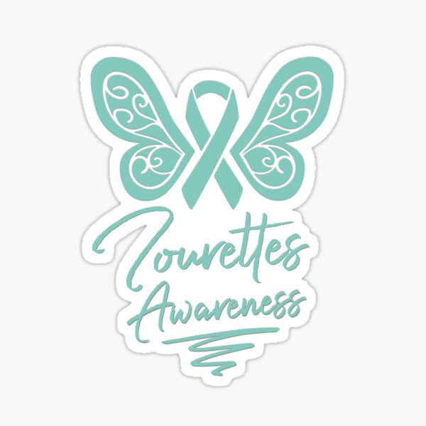 "Tourettes Awareness Teal Ribbon Butterfly - Tourette Syndrome" Sticker ...