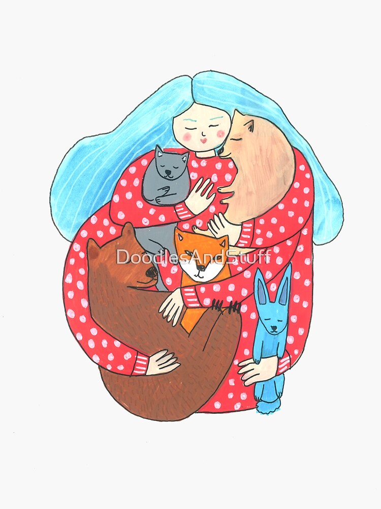 "So Many Cats So Many Arms" Sticker for Sale by DoodlesAndStuff | Redbubble