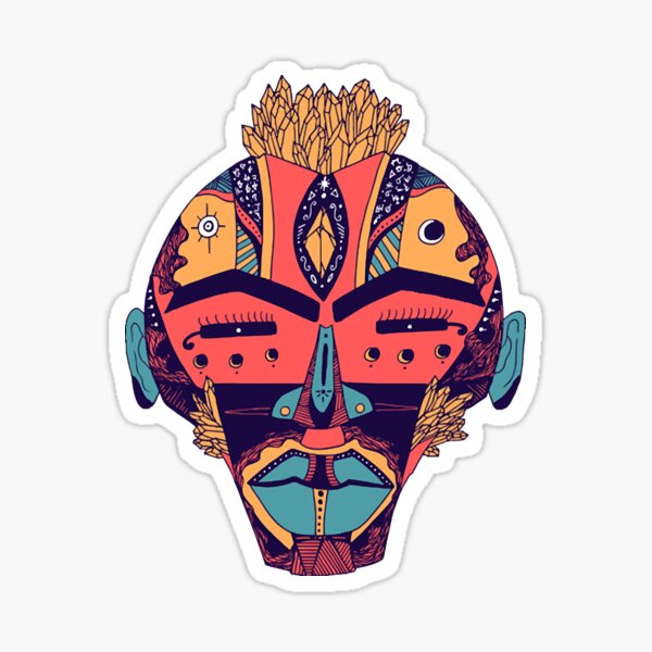 "Retro Triad African Mask 4 " Sticker for Sale by prosperdaidona ...