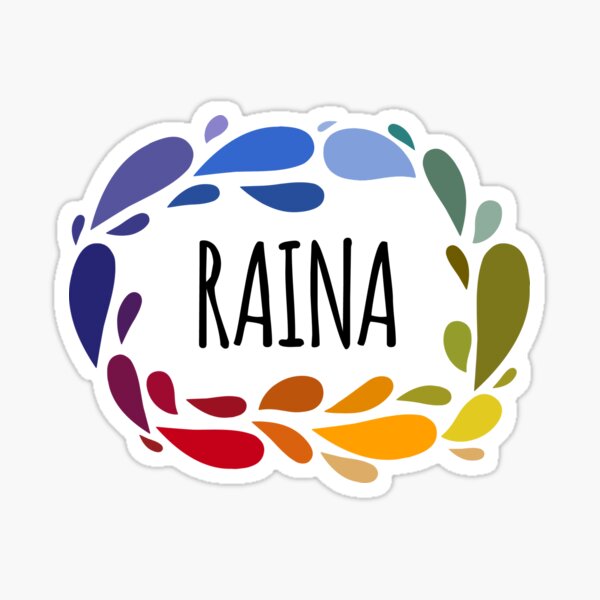 "Raina Name Cute Colorful Gift Named Raina" Sticker for Sale by ...