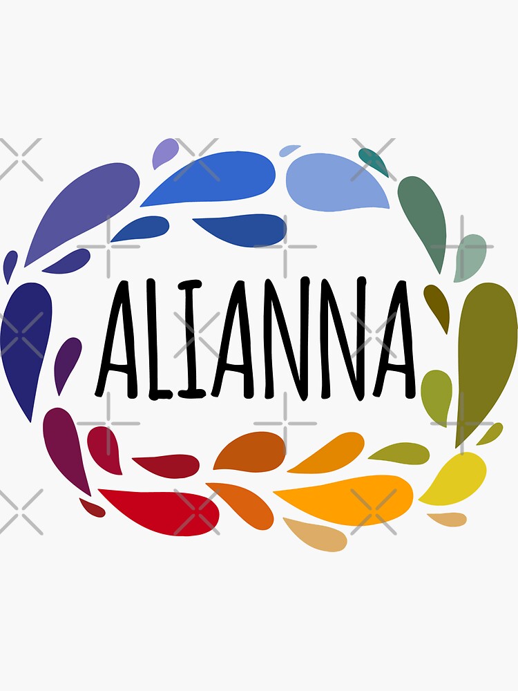 "Alianna Name Cute Colorful Gift Named Alianna" Sticker by kindxinn ...