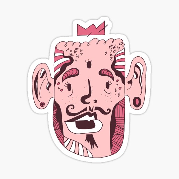 "Pink and White Strange King Pierre " Sticker by prosperdaidona | Redbubble