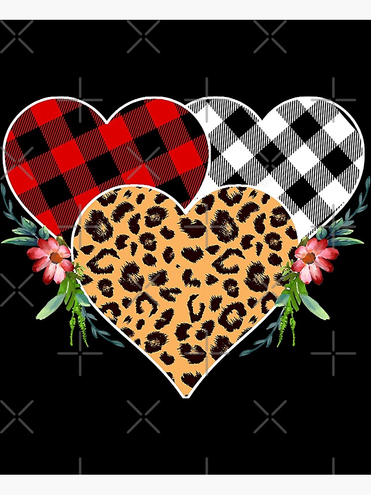 "Leopard Heart Buffalo Plaid Heart" Poster for Sale by SanaiAntonio ...