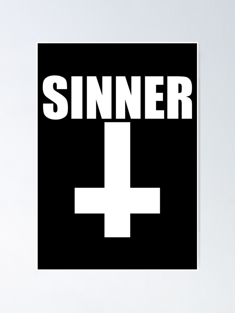 "Sinner - Inverted Cross" Poster by yoshra | Redbubble