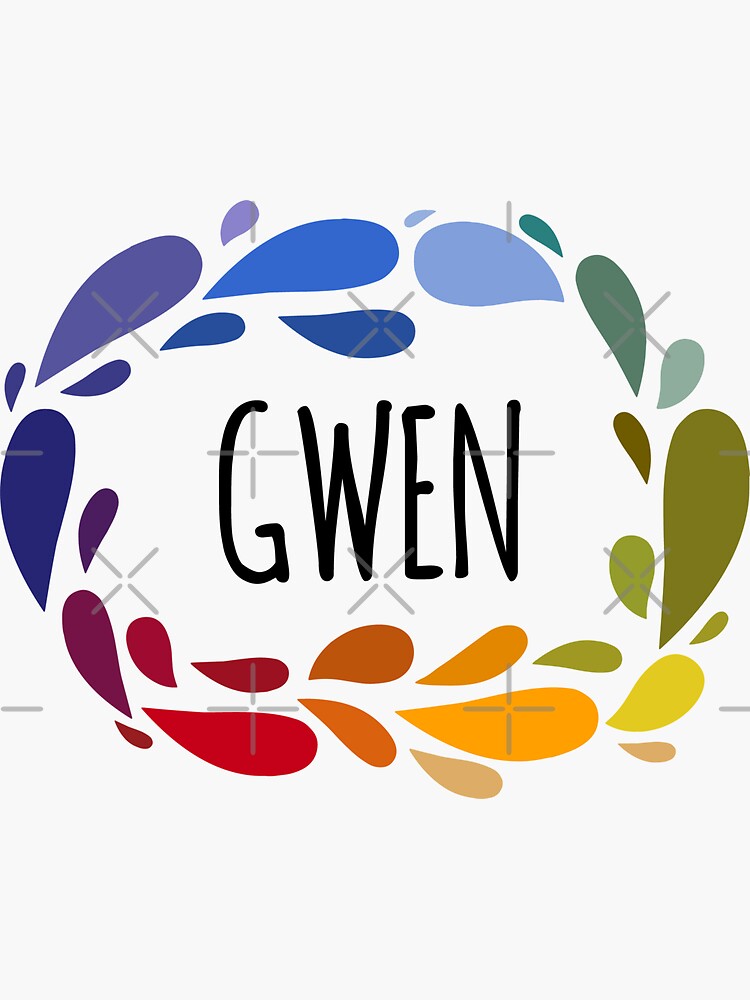 "Gwen Name Cute Colorful Gift Named Gwen" Sticker by kindxinn | Redbubble