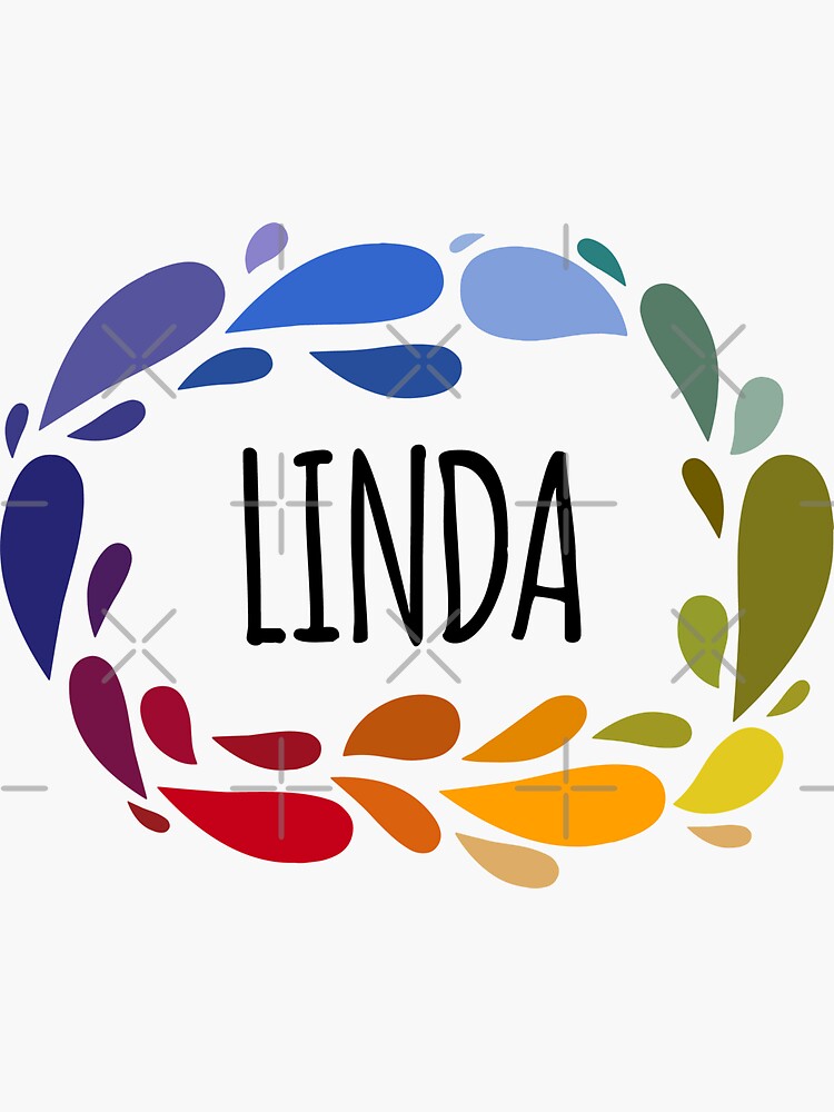 "Linda Name Cute Colorful Gift Named Linda" Sticker for Sale by ...