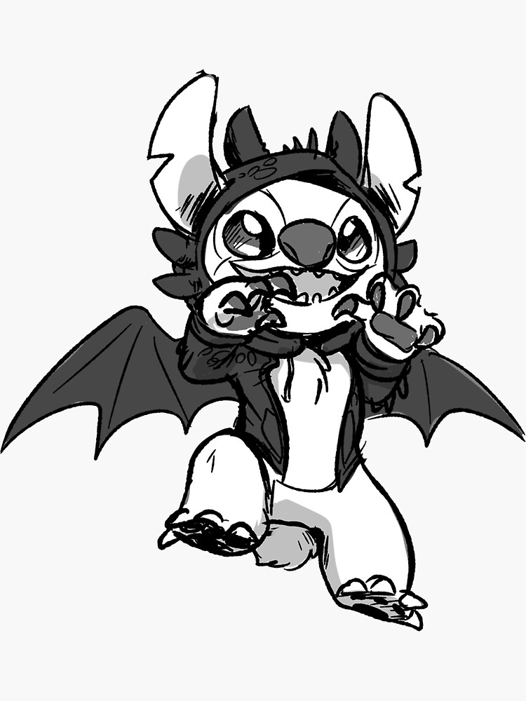 "Stitch Monster Drawing" Sticker by trozstreet | Redbubble