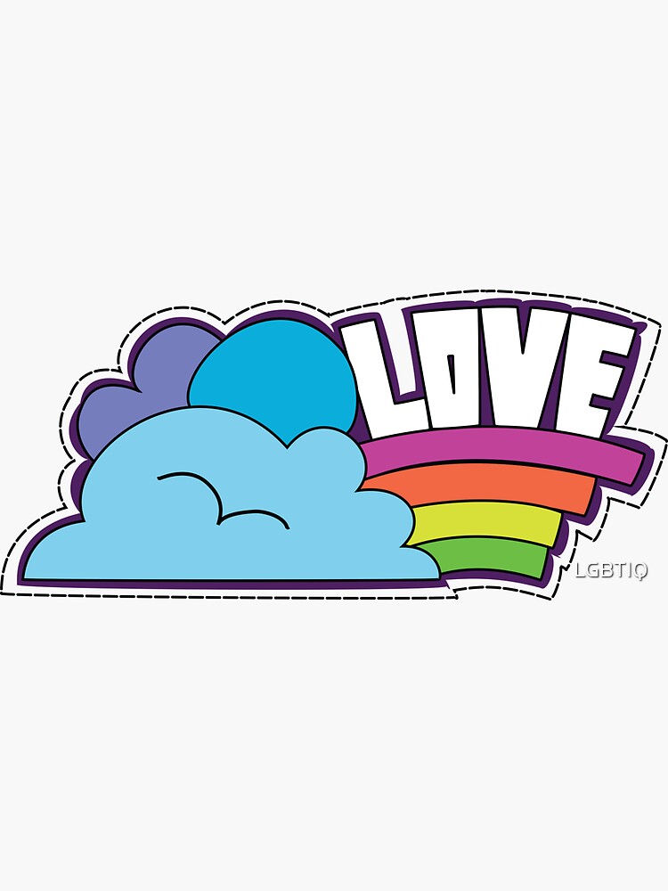 "lgbt love : cute cloud and rainbow" Sticker for Sale by LGBTIQ | Redbubble