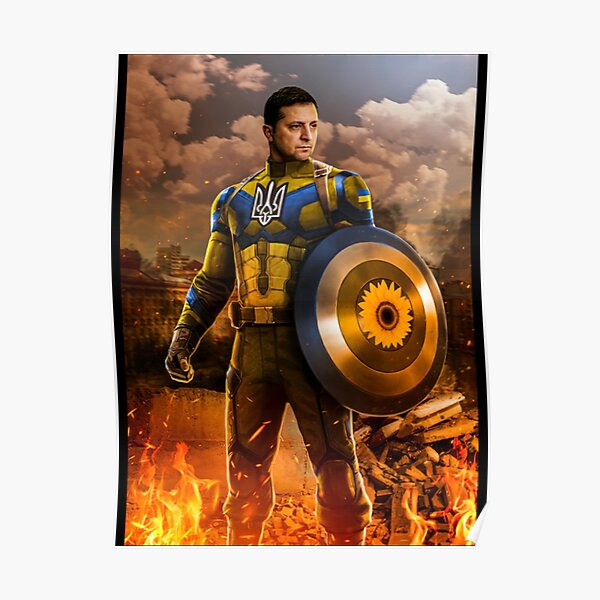"Captain Ukraine SLAVA UKRAINE Essential" Poster for Sale by ...