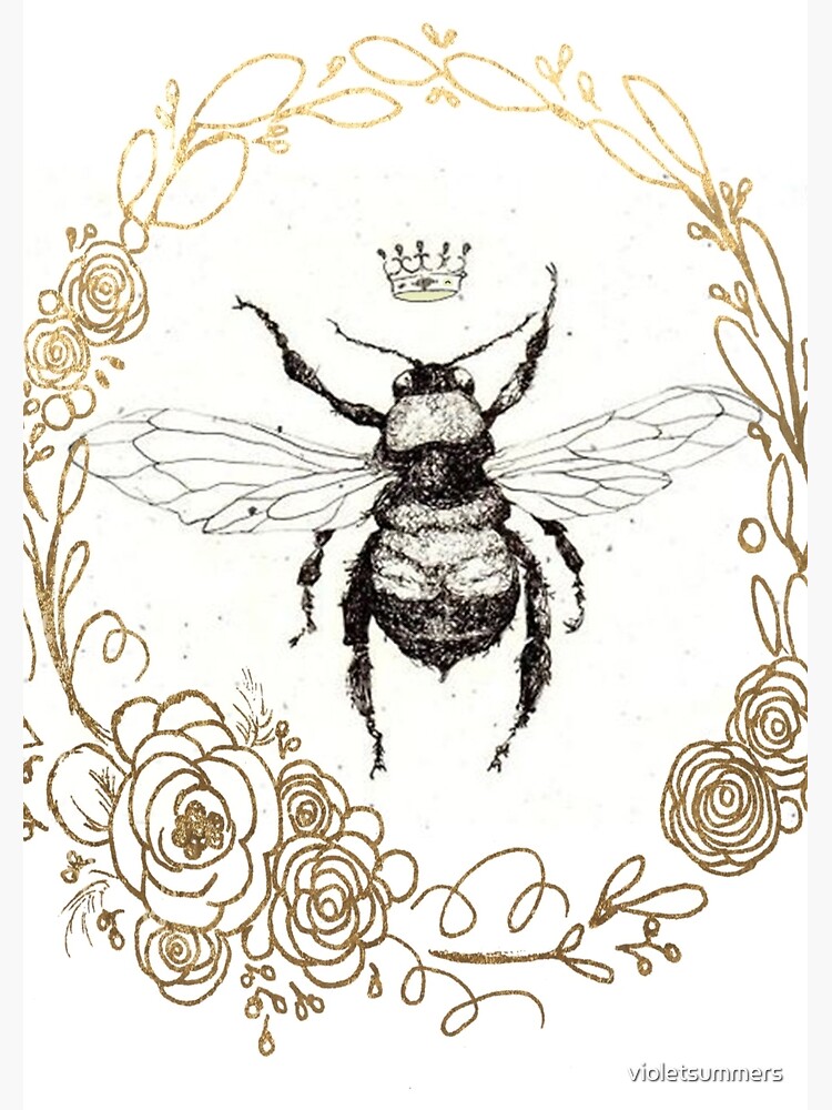 "Golden Queen Bee" Spiral Notebook for Sale by violetsummers | Redbubble