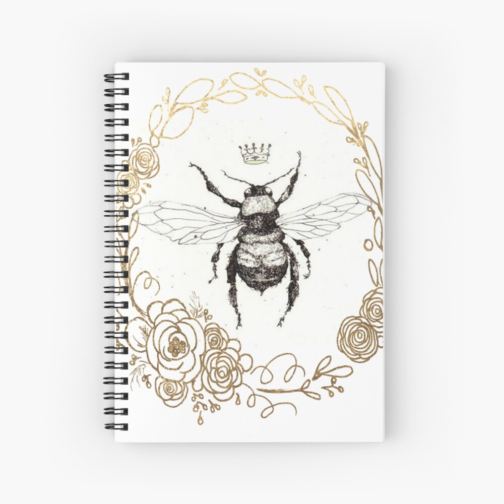 "Golden Queen Bee" Spiral Notebook for Sale by violetsummers | Redbubble