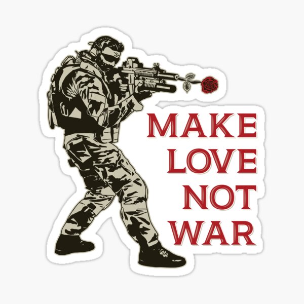"Make love not war" Sticker by bakli81 | Redbubble