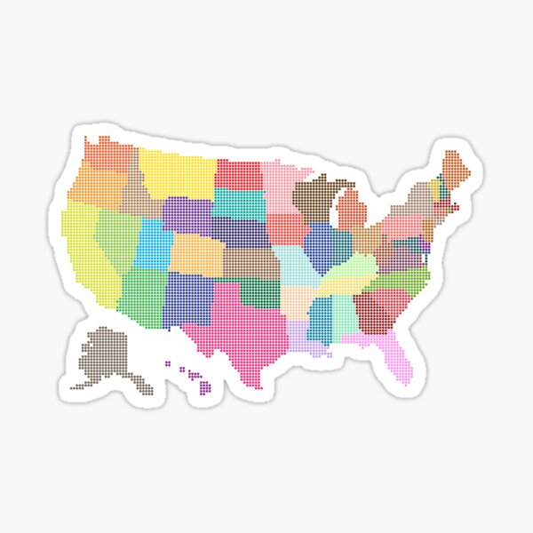 "usa map" Sticker for Sale by catlady1961 | Redbubble