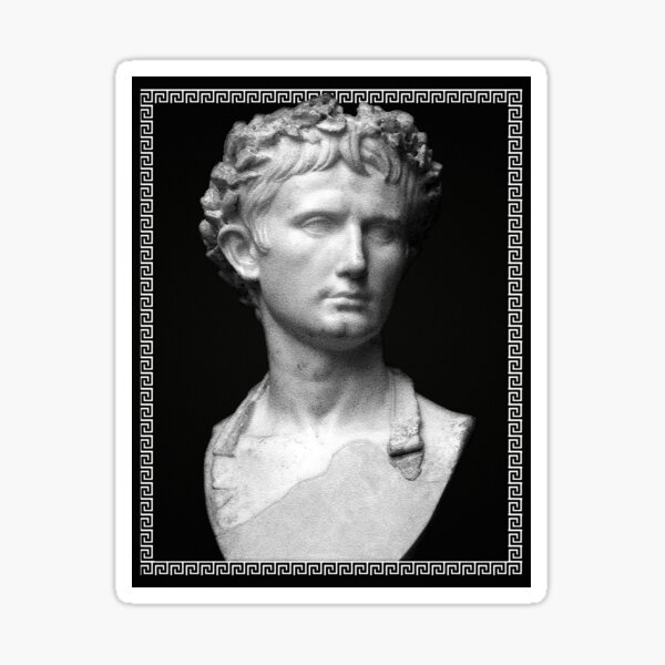 "Roman Emperor Julius Caesar Augustus - Marble Bust Mosaic" Sticker by ...