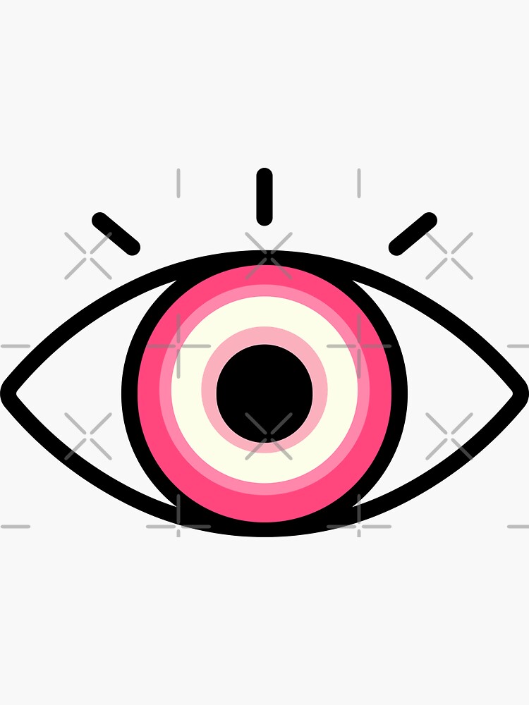 "evil eye - pink aesthetics" Sticker by Colorful-Inspo | Redbubble