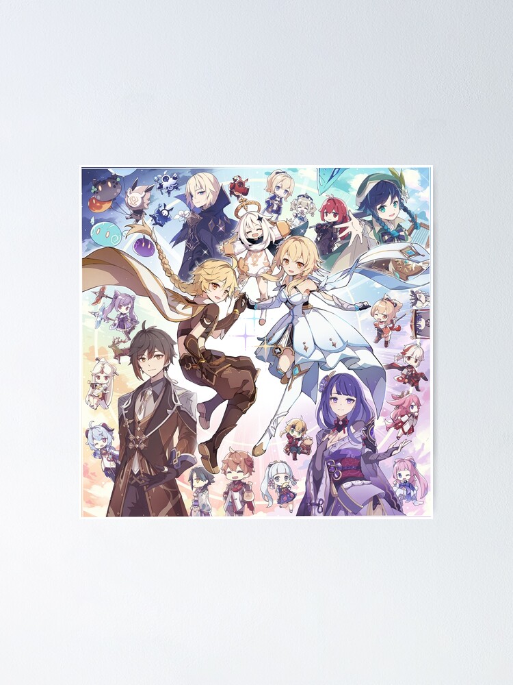 "Genshin Impact Alle Charaktere neu" Poster von FaiqaIftikhar22 | Redbubble