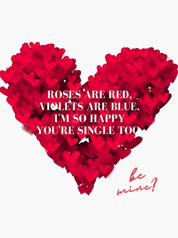 "ROSES ARE RED VALENTINE POEM" Sticker for Sale by keenikai | Redbubble