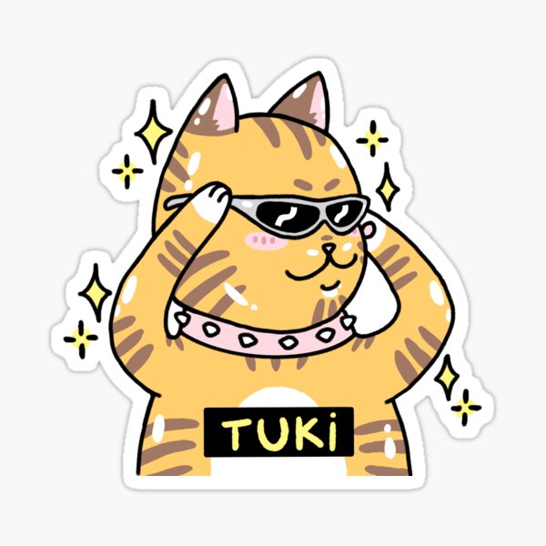 "Tuki Cat" Sticker by govikun | Redbubble