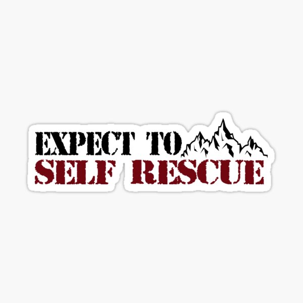 "Expect to self rescue " Sticker by Boubcher-Asmae | Redbubble