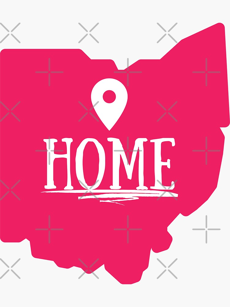 "State of Ohio Location Home Pink" Sticker by krissy43231 | Redbubble