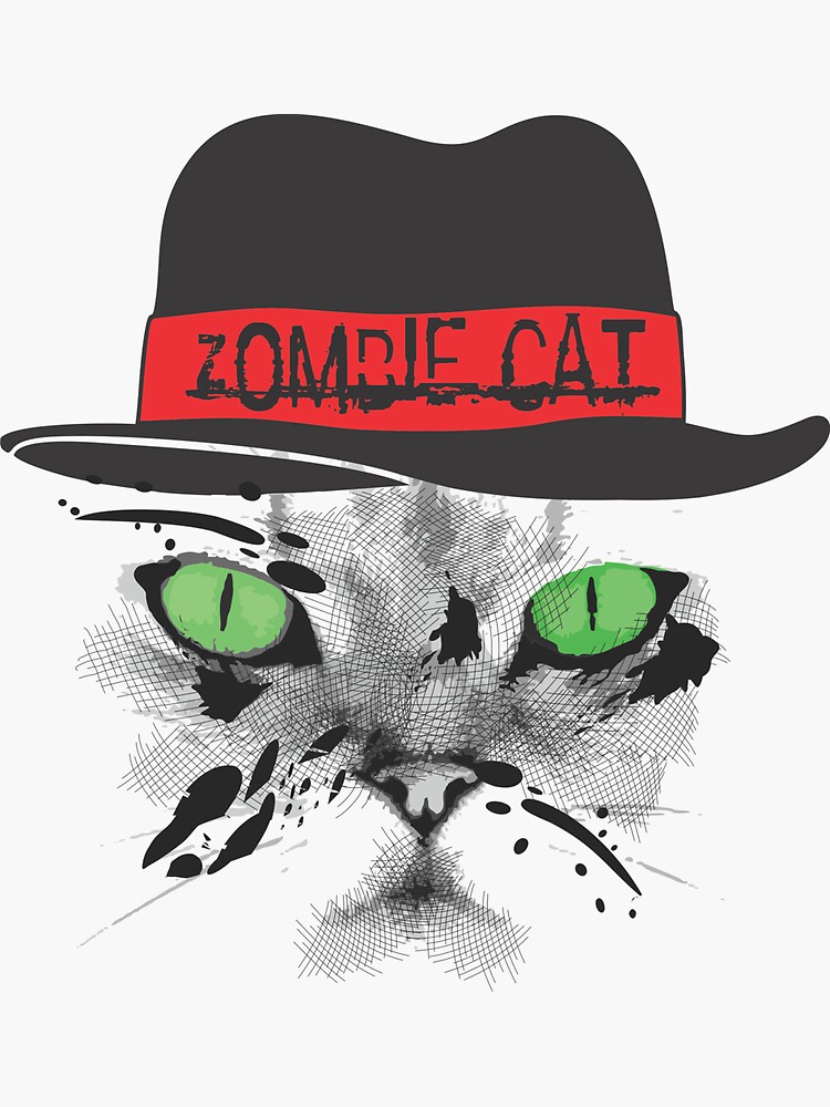 "Zombie Cat" Sticker by Ruksana5678 | Redbubble