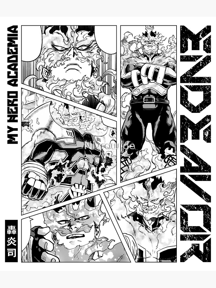 "Endeavor - My Hero Academia Manga Panel - Black and white version" Art ...