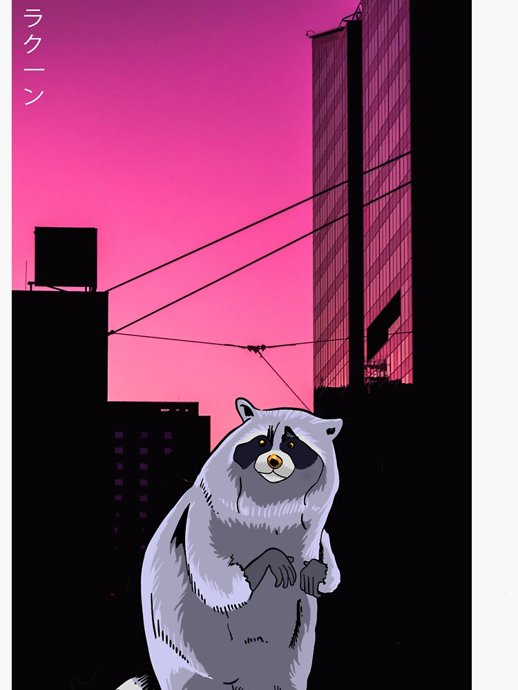 "Lofi Chillhop Raccoon" Sticker by wozzobstudios | Redbubble