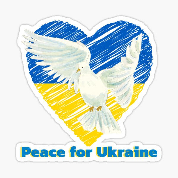 "Peace and Love for Ukraine" Sticker for Sale by MuayThaimania | Redbubble
