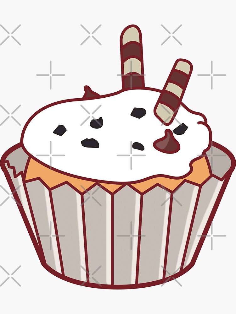 "Cream Chocolate Chip Cupcake" Sticker by Somsomi | Redbubble