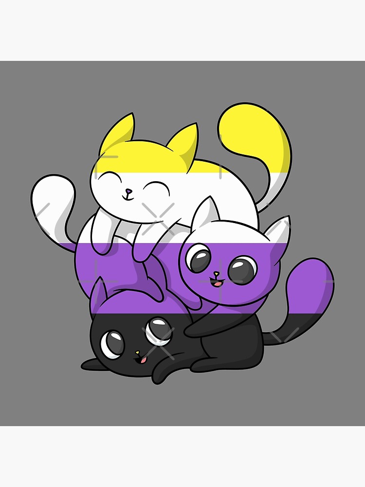 "Non-Binary Flag Colors Cats Pride Agender I" Poster for Sale by lemon-pepper | Redbubble