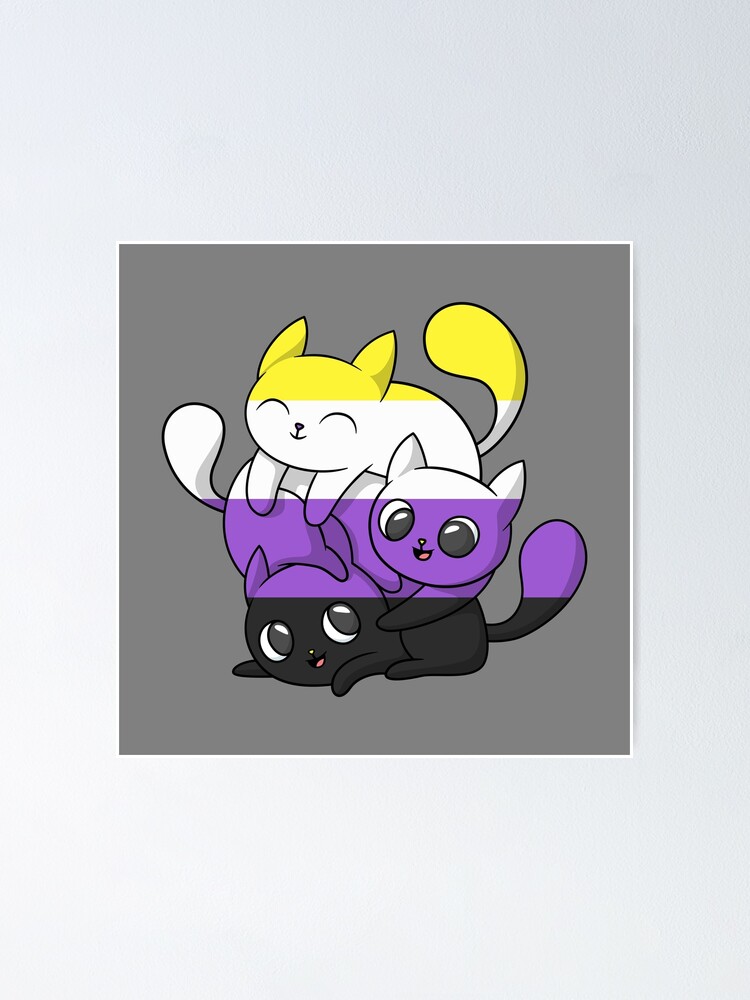"Non-Binary Flag Colors Cats Pride Agender I" Poster for Sale by lemon-pepper | Redbubble