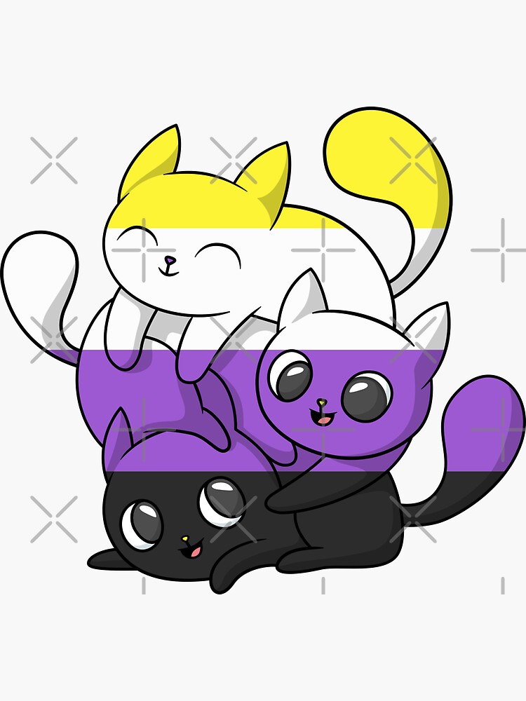 "Non-Binary Flag Colors Cats Pride Agender I" Sticker by lemon-pepper ...