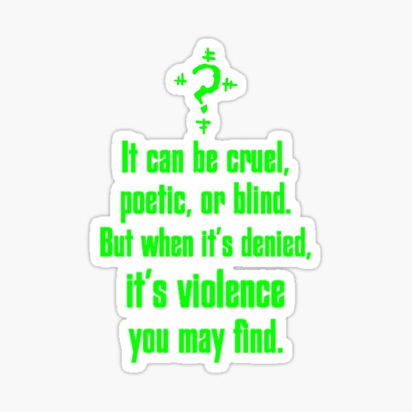 "Riddlers riddle " Sticker for Sale by Huyndaishop | Redbubble