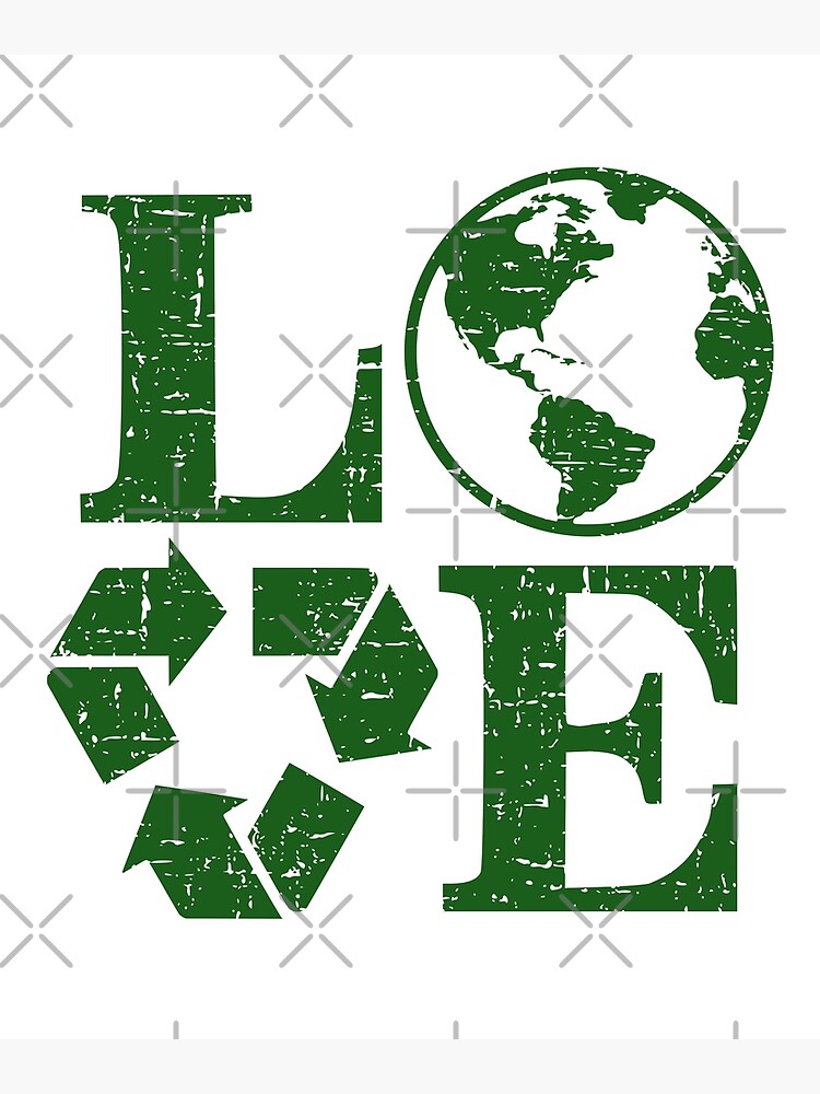 "Love Earth Day Vintage Recycling Green Mother Earth " Poster for Sale ...
